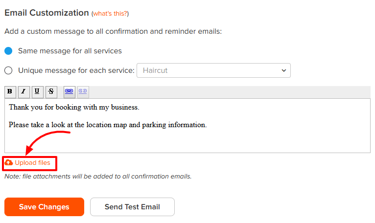 Attach files to client emails – Bookedin Support Desk